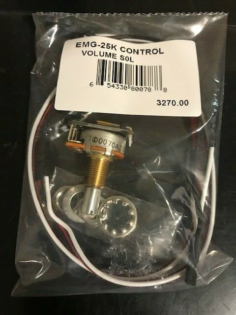 EMG 25K CONTROL VOLUME SOLID SHAFT SHORT SHAFT POT SOLDERLESS w/ WIRES ...
