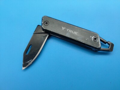 True Utility Modern Key Chain Knife Black Compact Clip Point Blade ...
