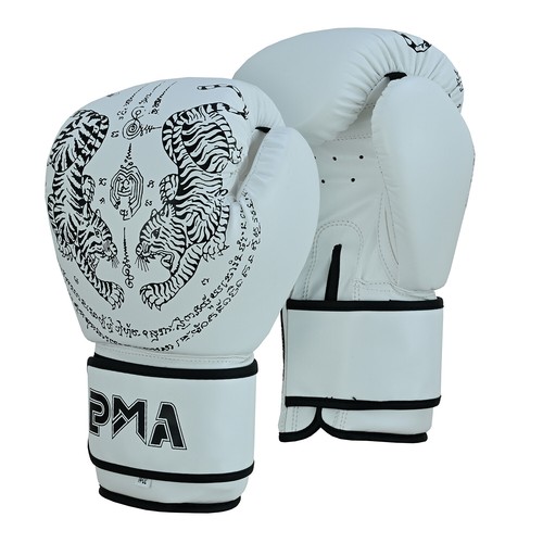 Pma Pro Elite Boxe Gants Double Tigres Whi Entraînement Kick Muay Thaï ...