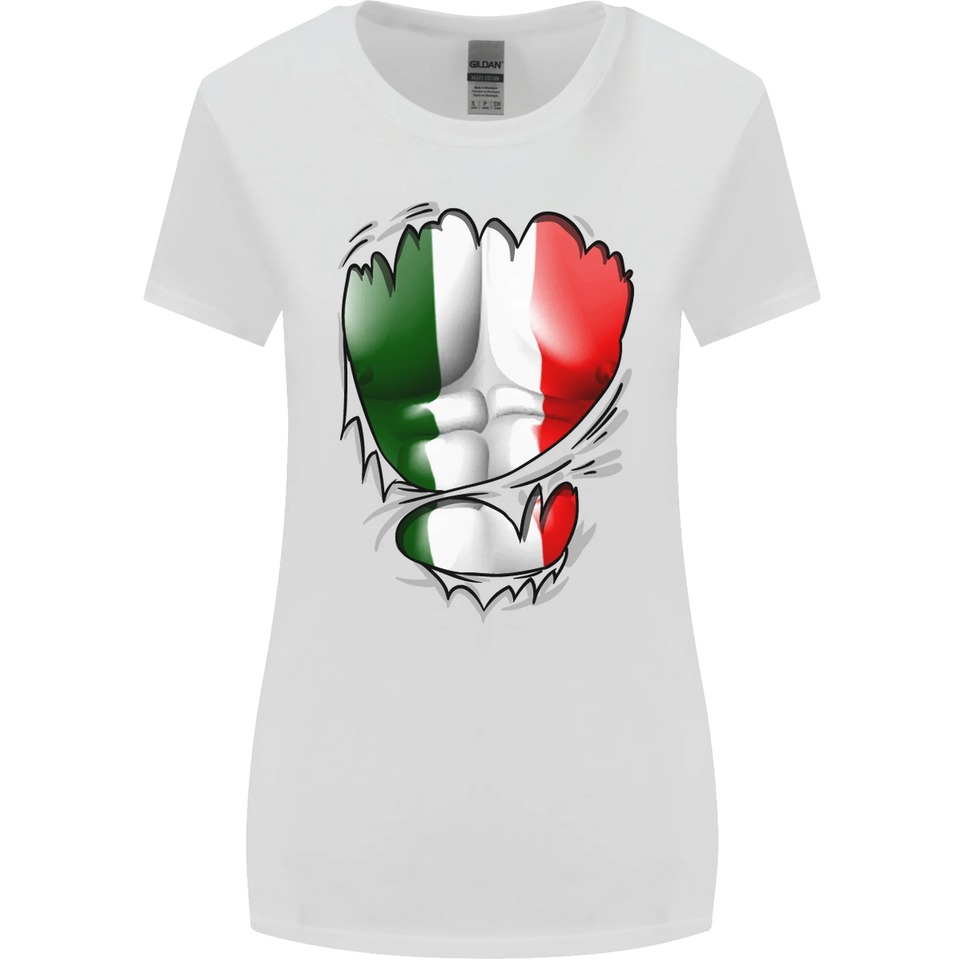 Gym Italian Flag Ripped Muscles Italy Womens Wider Cut T-Shirt | eBay
