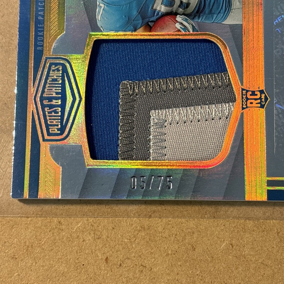 2023 Panini Plates And Patches Sam LaPorta RPA Tri Color Patch 25/75! 😮 ...