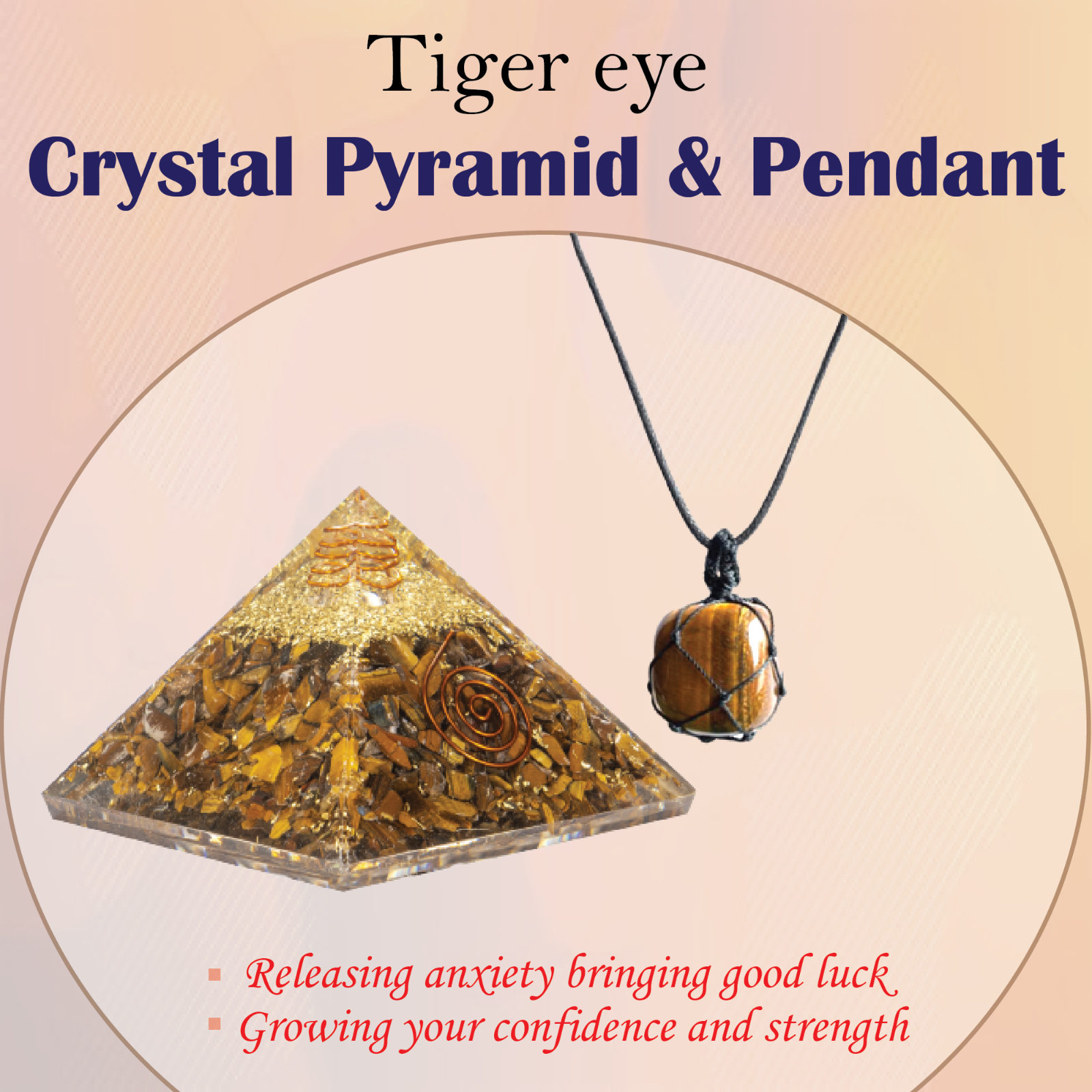 Protection Pyramid & Pendant~Tiger eye Healing Crystal Gemstone Reiki ...