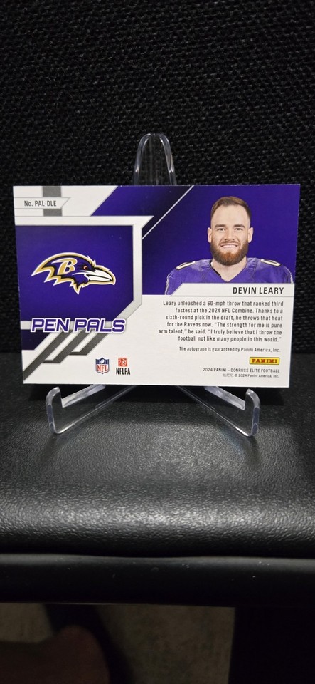 2025 Donruss Elite Football Devin Leary RC Pen Pals On Card Auto #PAL ...