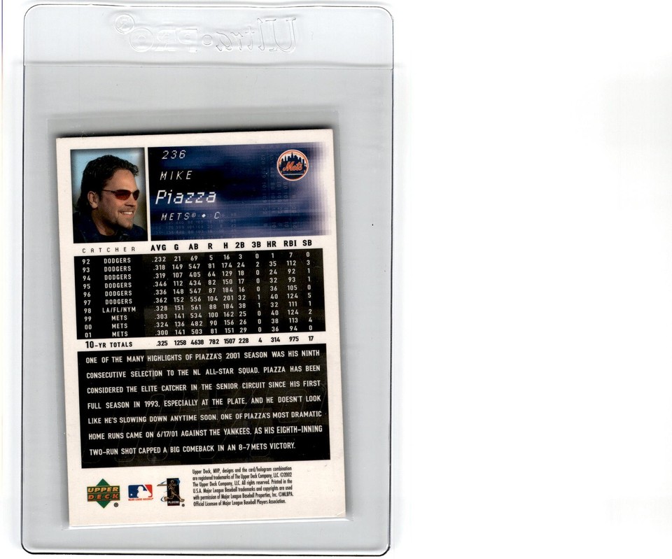 2002 Upper Deck MVP #236 Mike Piazza | eBay