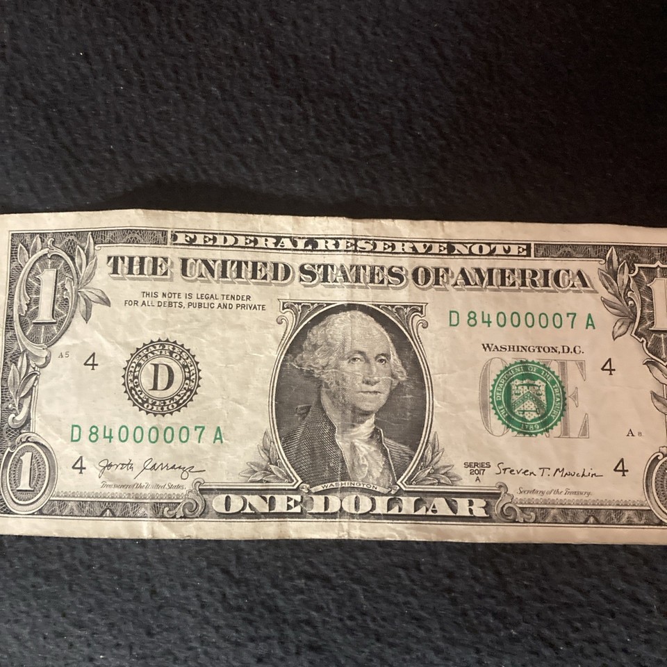 Fancy serial number five zeros in a row. Serial number 84000007. | eBay