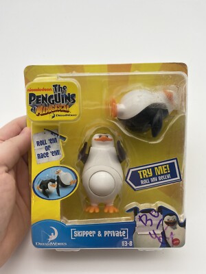BRAND NEW Penguins of Skipper & Private ROLL ‘EM RACE ‘EM Belly! Mattel ...