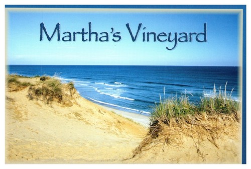 Mathas Vineyard Beach Sand Ocean Waves Nature Landscape Chrome Postcard ...