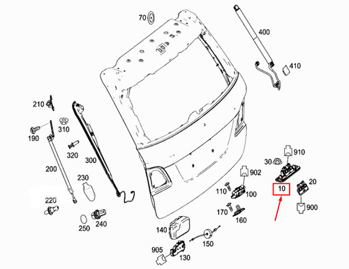 Mercedes-Benz W166 Trunk Lid Release Handle A1667500593 for sale online ...