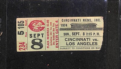 SEPT 8, 1974 LOS ANGELES DODGERS @ CINCINNATI REDS TICKET STUB | eBay
