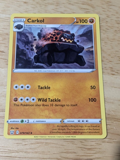 Pokémon TCG Carkol Sword & Shield - Battle Styles 079/163 Regular ...