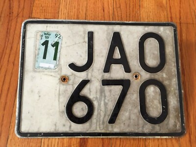RARE SQUARE SWEDEN LICENSE PLATE EURO #JAO670 | eBay