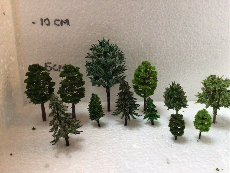 N Scale Set Of 15 Model Trees ,Forest,Scenery, Mix Of Types & Sizes ...