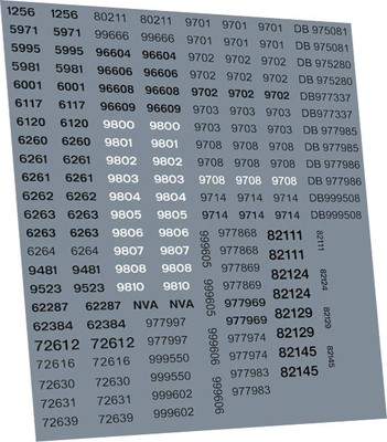 Network Rail numbers - coaches INCL DVTs water decals Railtec 4mm-2042 ...