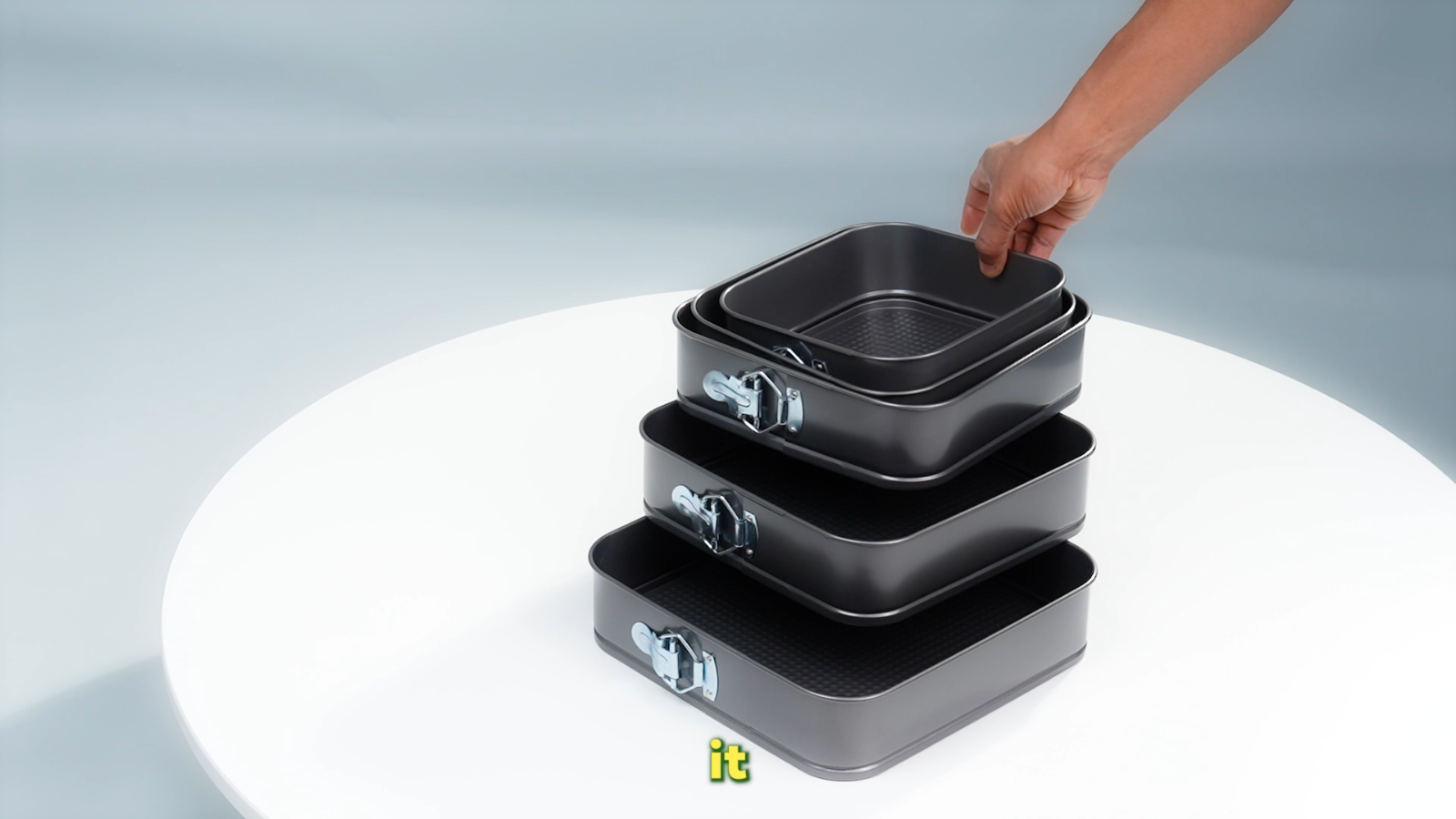 SET OF 5 SQUARE NON STICK SPRING FORM CAKE BAKING BAKE TIN TRAY ...