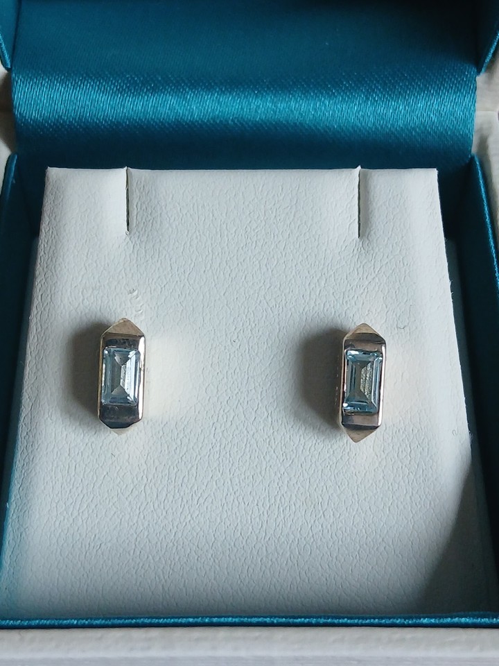 Kit Heath Silver 925 And Blue Topaz Earrings Excellent Condition And ...