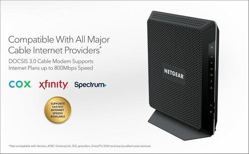 NETGEAR Nighthawk Modem Router Combo C7000-Compatible with Cable ...