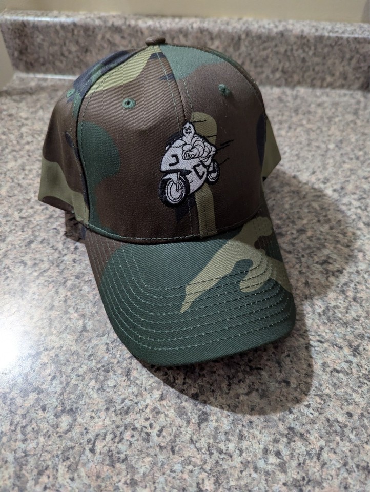 Michelin Man Baseball Cap Snapback Camo Michelin Man ( BIB ) riding ...
