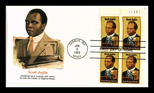 US COVER SCOTT JOPLIN BLACK HERITAGE FDC SCOTT 2044 PLATE BLOCK ...