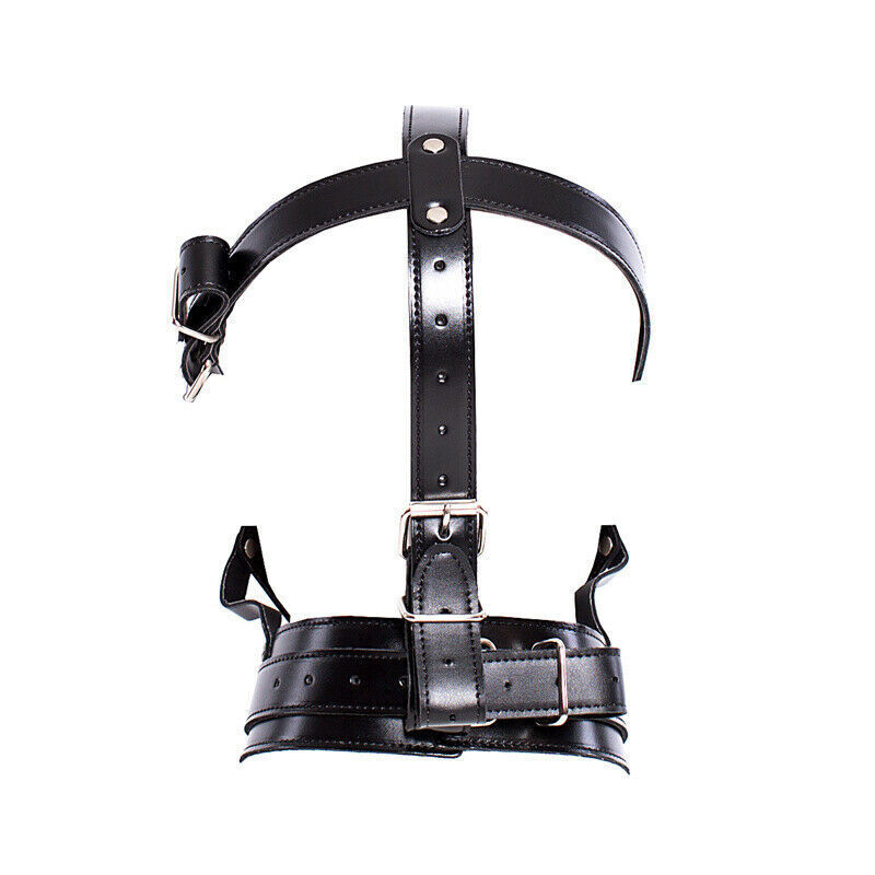 Detachable Plug Mouth Gag Restraint PVC Leather Hood Head Harness | eBay