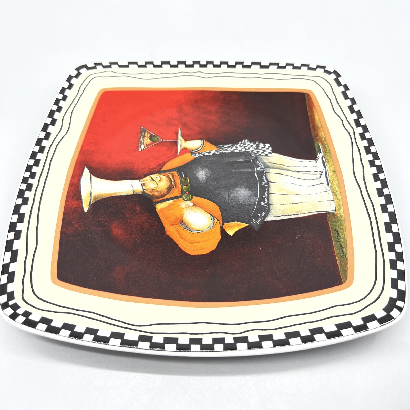 Top Shelf Jennifer Garant Fat Happy Chef Square Plate Snack Pizza Salad ...