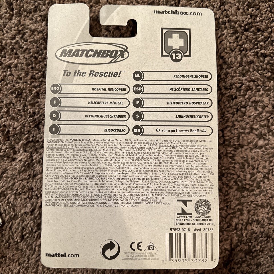 New Matchbox Hero City Hospital Helicopter 2002 97693 | eBay