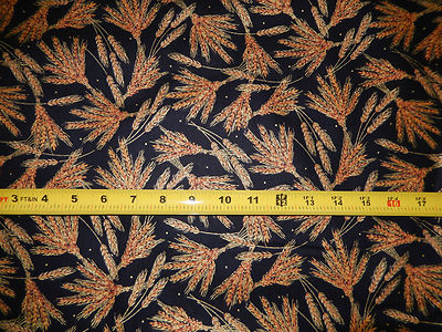 Autumn Glow Wheat Metalic Inlay Black Background QT 23349-J Cotton ...