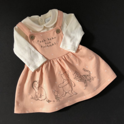 Baby Girls Peach Winnie The Pooh Dress Newborn | eBay