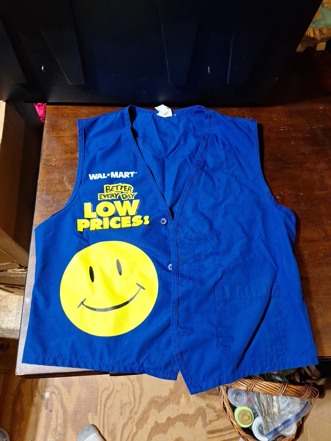 Vintage 1996 Walmart Greeter Smiley Face Employee Wor… - Gem