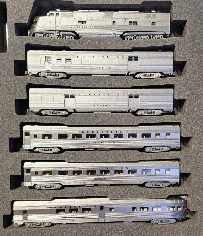 Kato N Scale 106-090 CB&Q EMD E5A & Silver Streak Zyphyr 6 Unit Set | eBay
