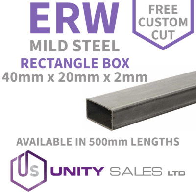 2" x 1" x 14's ERW MILD STEEL RECTANGLE BOX SECTION - 500mm LENGTHS ...