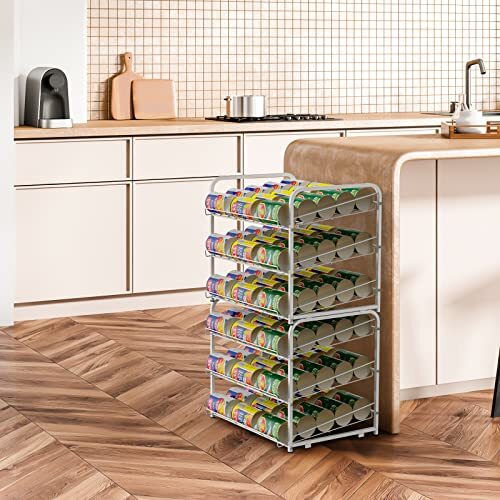 Can Organizer for Pantry 2 Pack Stackable Can Rack Organizer Holde up ...