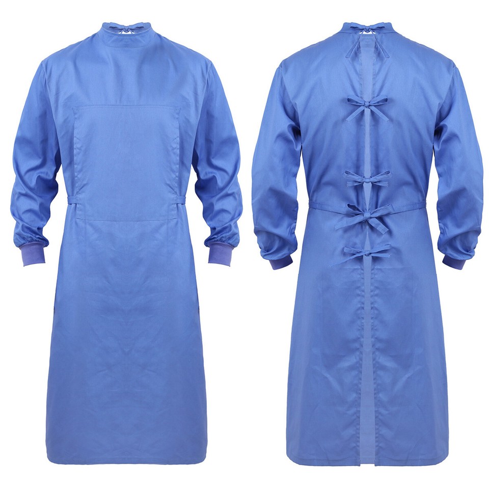 Unisex Medical Reusable Surgical Gown Operating Hospital Scrubs Uniform ...