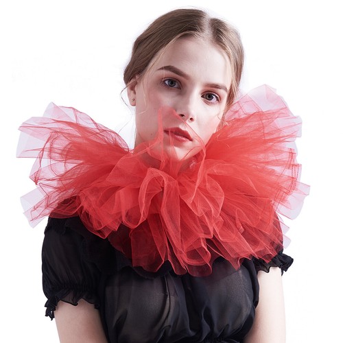 Elizabethan Chiffon Neck Ruff Detachable Collar Medieval Costume Neck ...