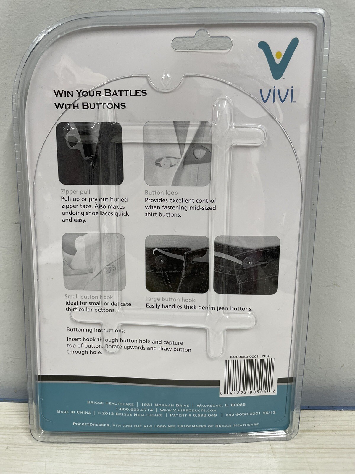 Zipper Pull and Button Hook Pocket Dresser and Dressing Aid for ...