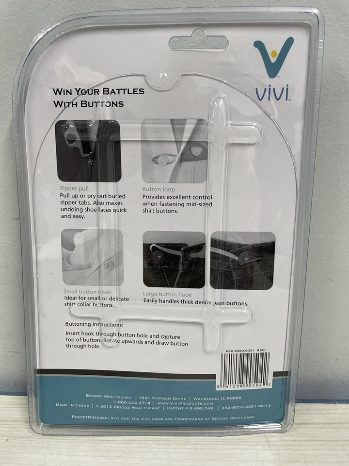 Zipper Pull and Button Hook Pocket Dresser and Dressing Aid for ...