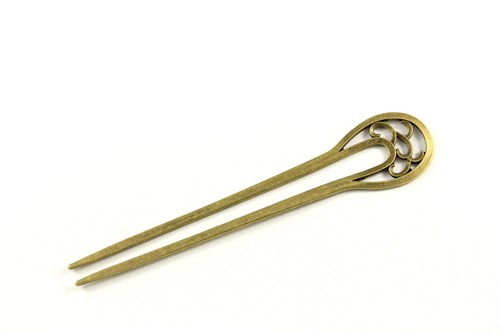 Haarstab Haargabel Haarnadel bronze Retro Vintage Haarschmuck Hair ...