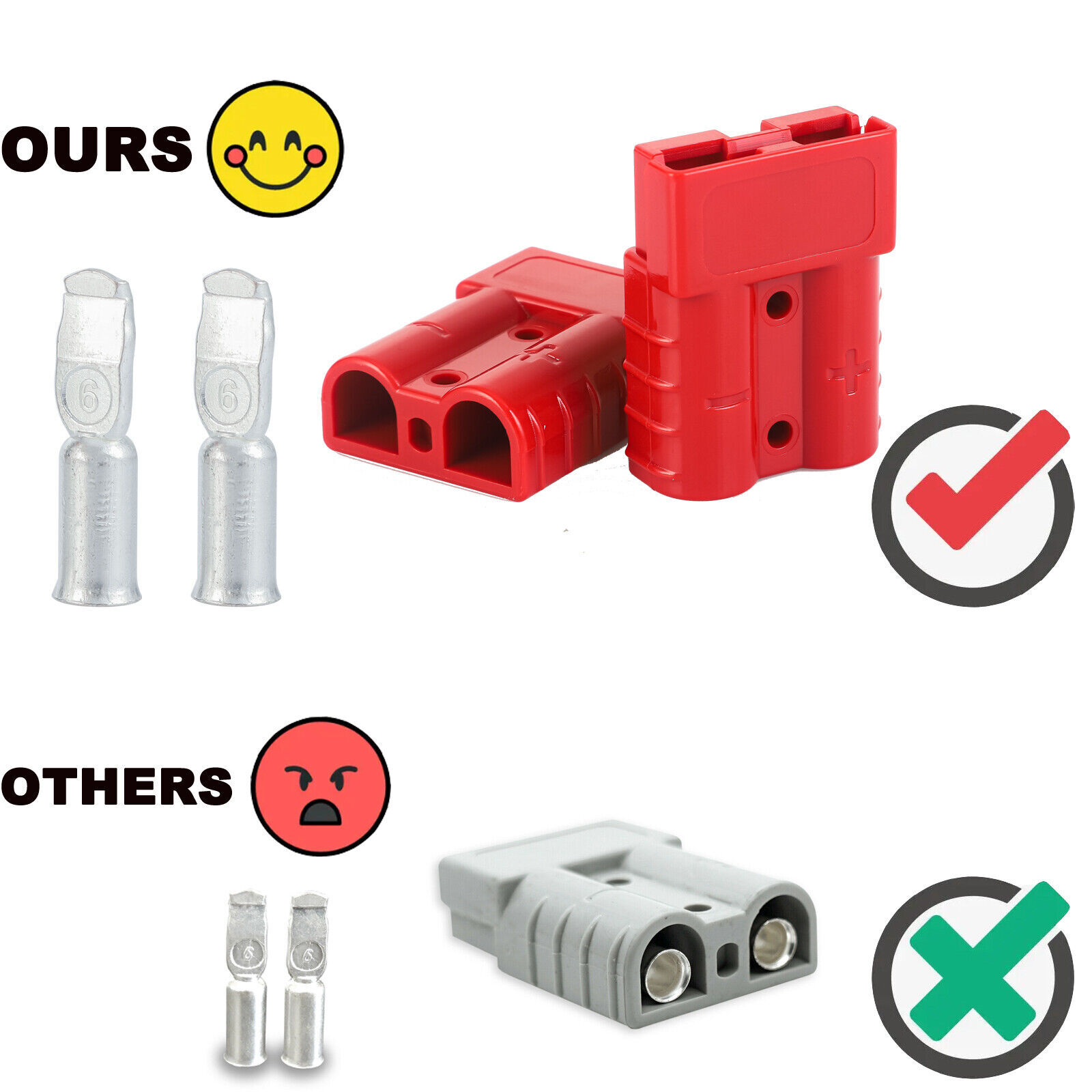 50A Anderson Style Plug Connectors 50 AMP 12-24V 6AWG DC Power Tool ...