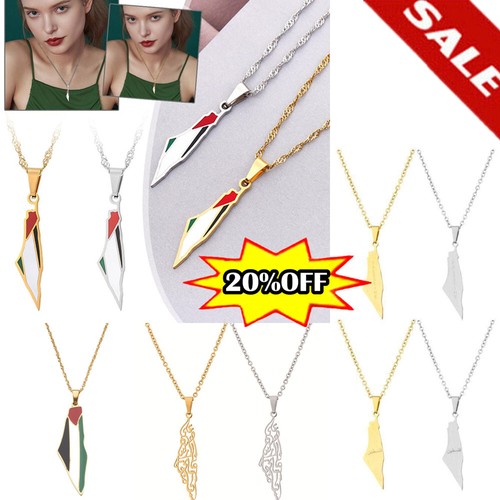 Israel Map Pendant Necklace Silver Gold Color Chain Maps Charm Lady ...