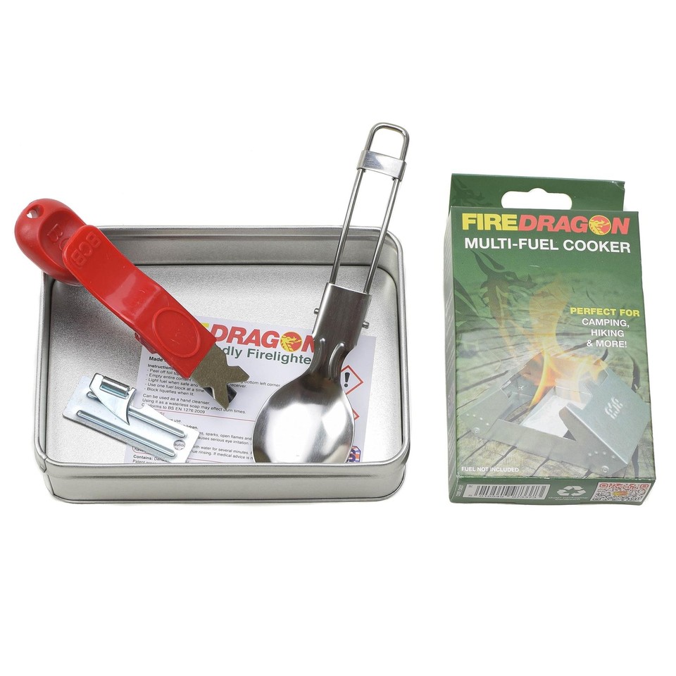 BCB WILD compact cooking set dry fuel cooker camping spoon hiking stove ...