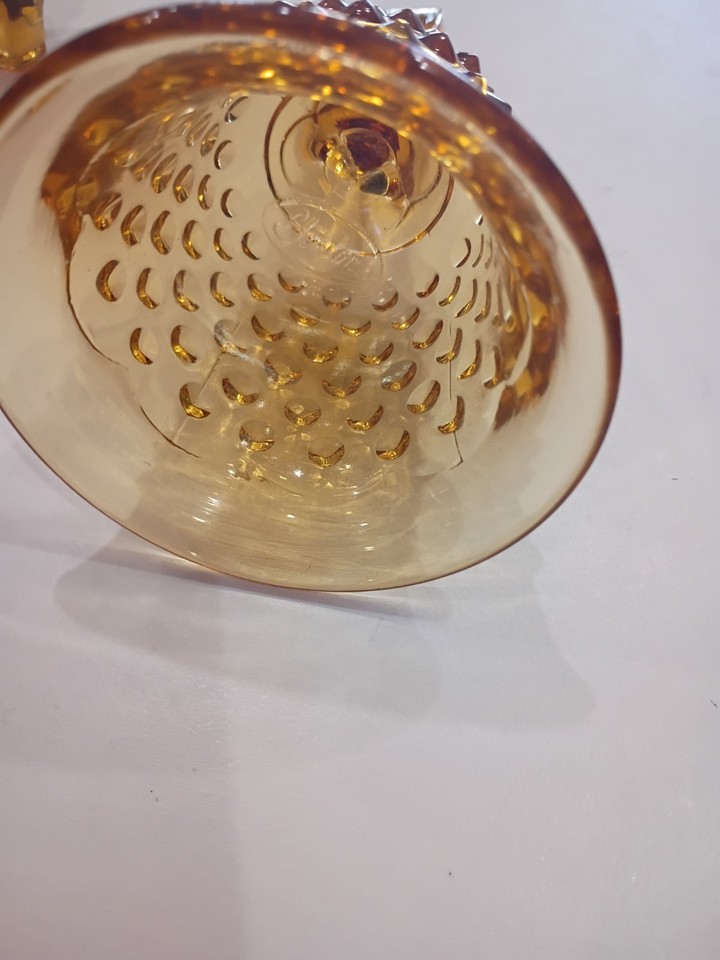 Fenton Hobnail Dinner Bell Art Glass 5.75” Colonial Amber Color Vintage ...