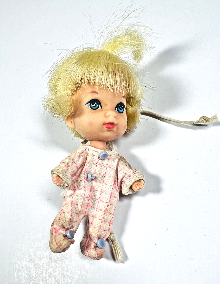 Vintage Mattel Liddle Kiddles BABY LIDDLE DIDDLE Doll in PJ's & Barbie ...