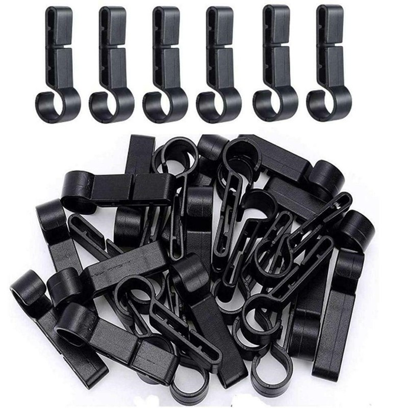 20Pcs Headlamp Clips Attachment Head Light Clamps Black Hard Safety Cap ...