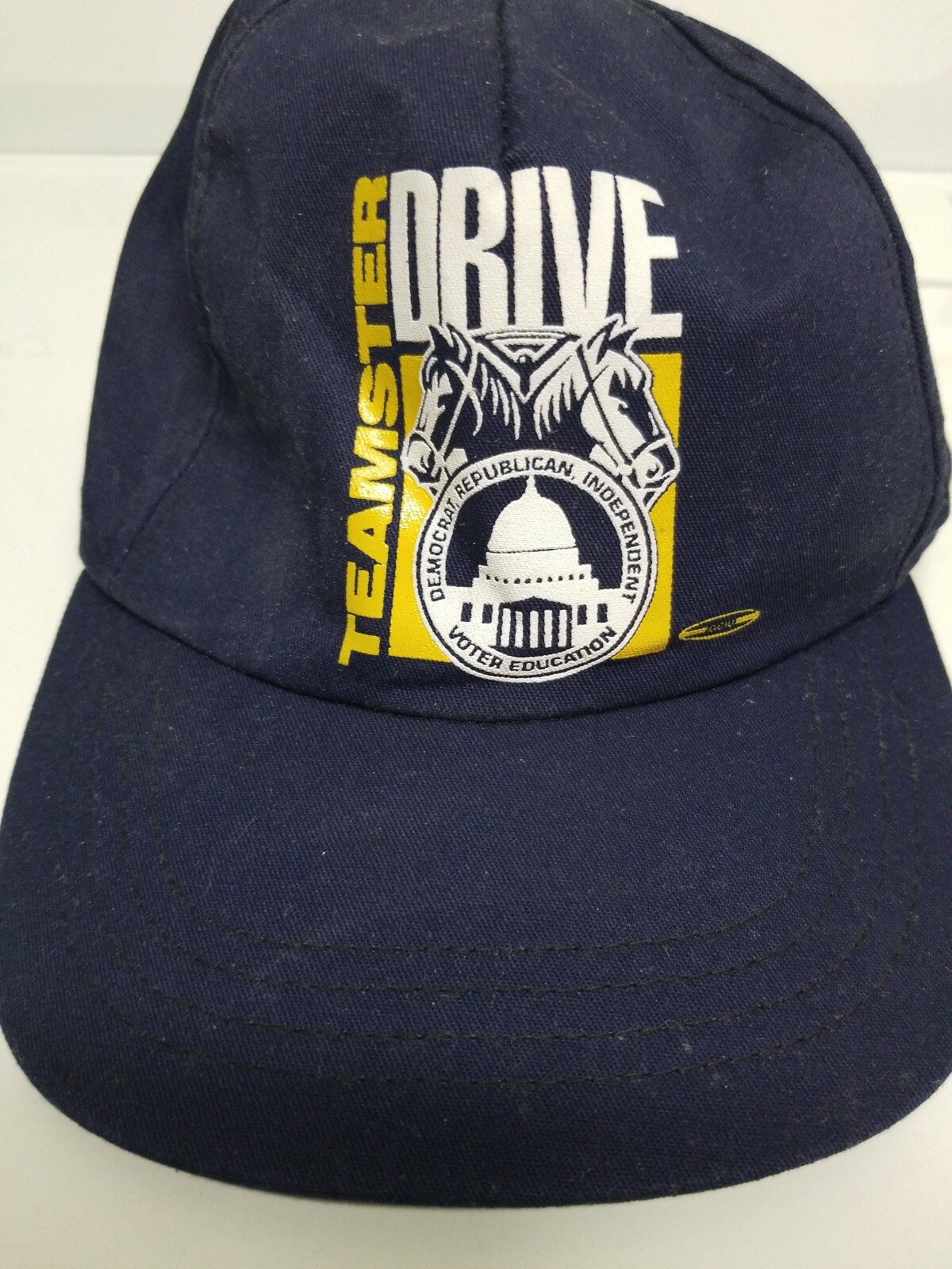 Vintage TEAMSTER HAT Trucker Ball Cap Retro Vote USA UNION MADE Non ...