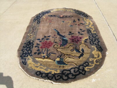 Antique Chinese Art Deco Oriental Rug Birds Dragon Cherry Trees 50x80 ...