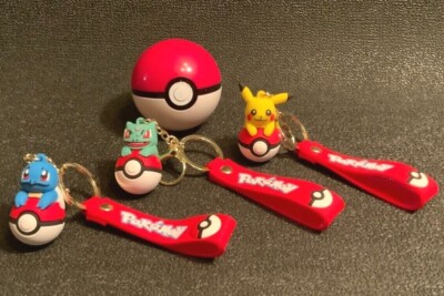 Pokemon Pokeball Keychain - Pikachu, Bulbasaur, Squirtle - Cutest ...