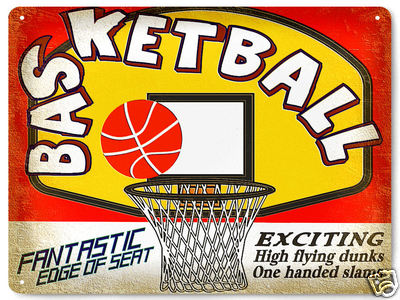 Basketball NBA metal Sign / boys mancave vintage style gift Wall decor ...