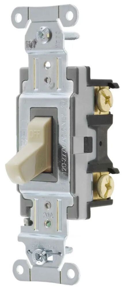 Hubbell CS1201, 120 to 277 VAC, 20 A, Ivory, Toggle Switch, 1 pc | eBay