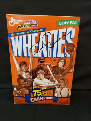 BRUCE JENNER AUTOGRAPHED WHEATIES CEREAL BOX TIGER WALTER PAYTON ...