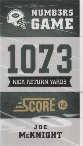 2012 Score - Numbers Game Joe McKnight #14 Glossy for sale online | eBay