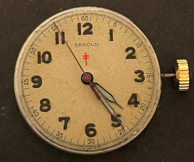 Vintage Sagold Clinton Men's Watch Movement Military Running Ticks 17j ...